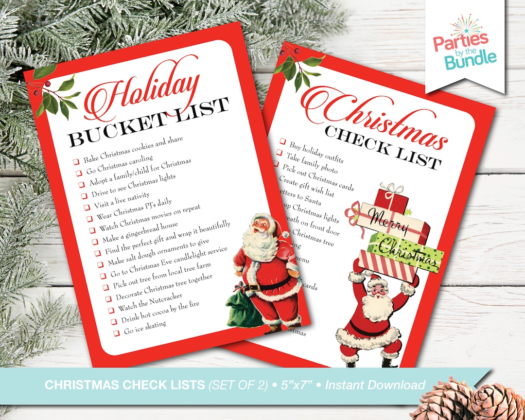 Christmas Planner List - Printable Retro Santa Checklist & Holiday ...