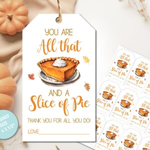 Thanksgiving Gift Tag | Baked Goods Favor Card | All That and a Slice ...