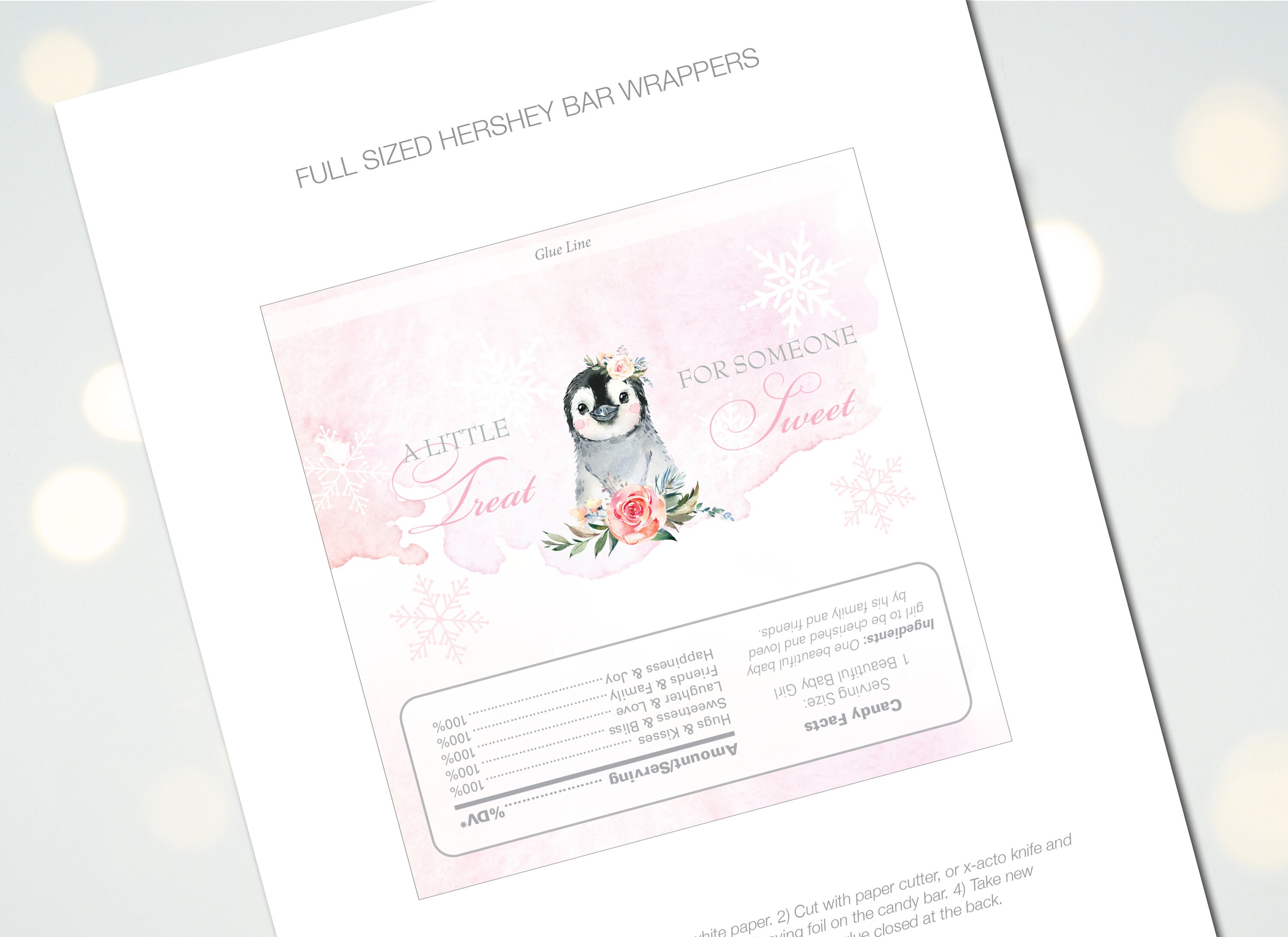 Penguin Baby Shower Full Sized Chocolate Candy Bar Wrapper - Etsy