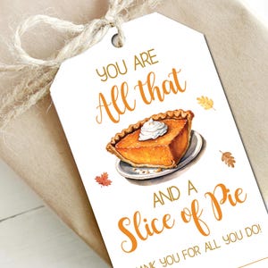 Thanksgiving Gift Tag | Baked Goods Favor Card | All That and a Slice ...