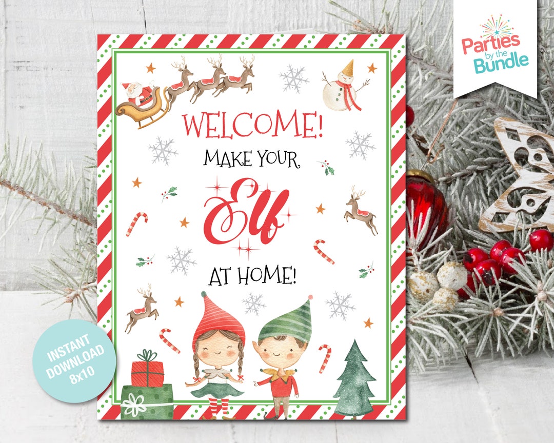Make Your Elf at Home Christmas Welcome Sign Welcome Home Christmas ...