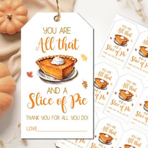 Thanksgiving Gift Tag | Baked Goods Favor Card | All That and a Slice ...