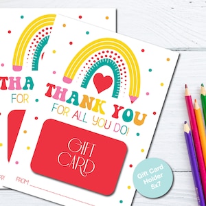 Teacher Appreciation Gift Card Holder: Printable Thank You Gift ...