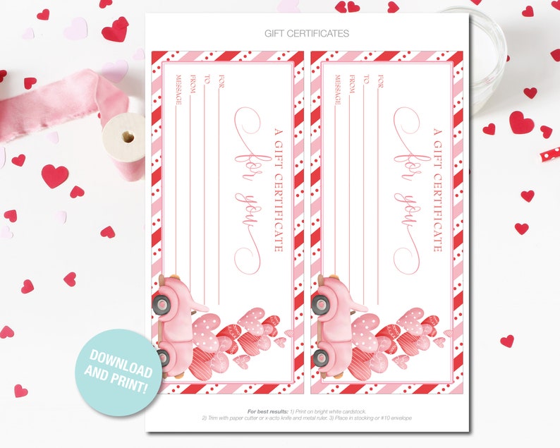 Printable Valentine's Day Gift Certificate - Etsy