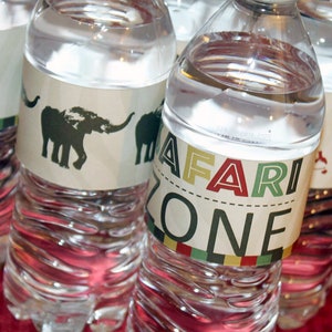 Safari Water Bottle Labels, Jungle Water Bottle Labels, Zoo Water ...