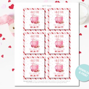 Printable Valentine's Day Gift Tag, Valentine's Favor Tag, Hot ...