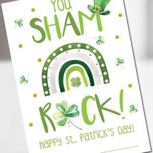 Printable St. Patrick's Day Gift Tag Shamrock Rainbow - Etsy