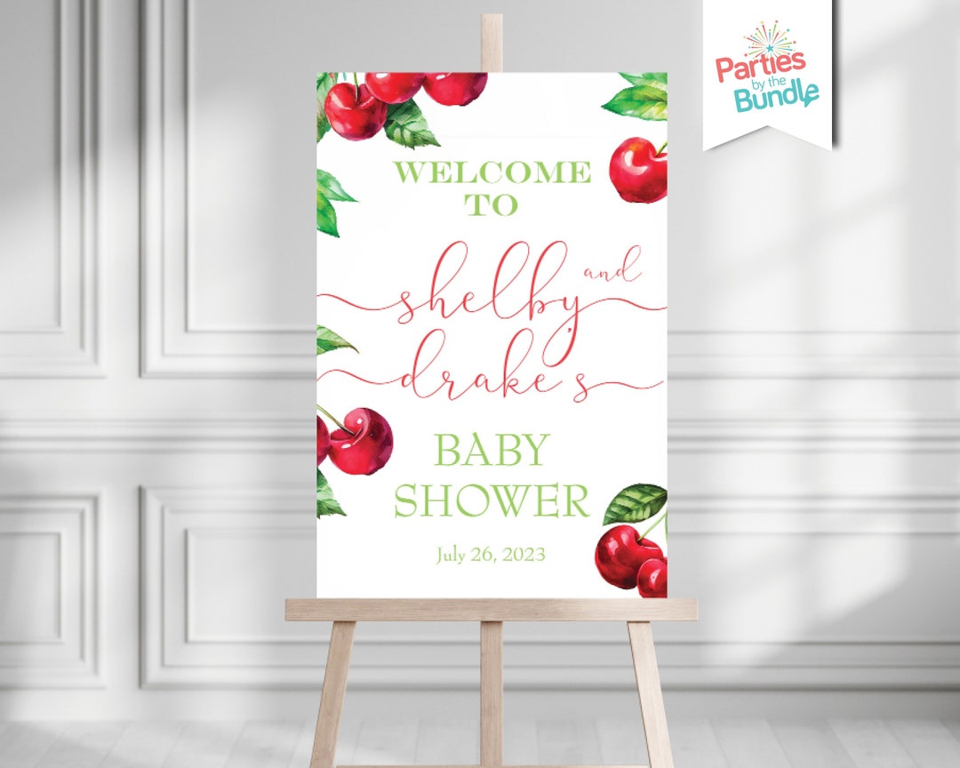 Cherry Baby Shower Welcome Sign: Sweet Celebration (digital File) CH1 ...