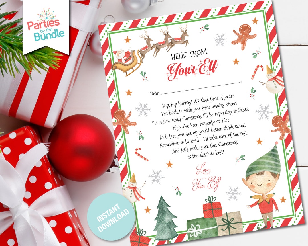 Elf Arrival Letter I'm Back North Pole Mail Elf Return Letter Hello ...