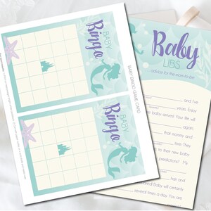 Mermaid Baby Shower Games, Under the Sea Baby Bingo, Price is Right ...