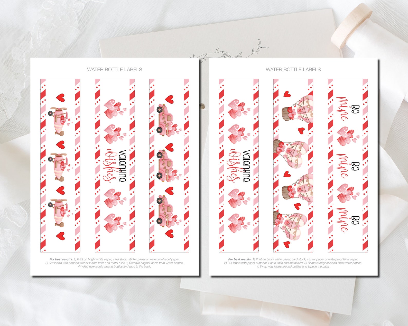 Valentine Water Bottle Labels Printable Water Bottle | Etsy