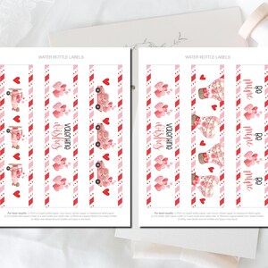 Valentine Water Bottle Labels, Printable Water Bottle Wrappers ...