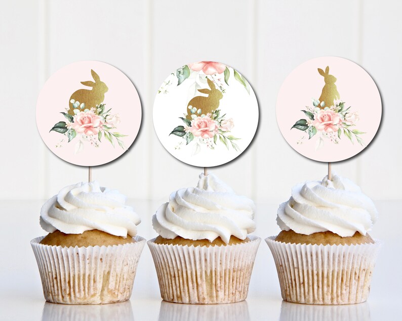 Easter Bunny Cupcake Toppers, Easter Printables, Easter Cupcake ...