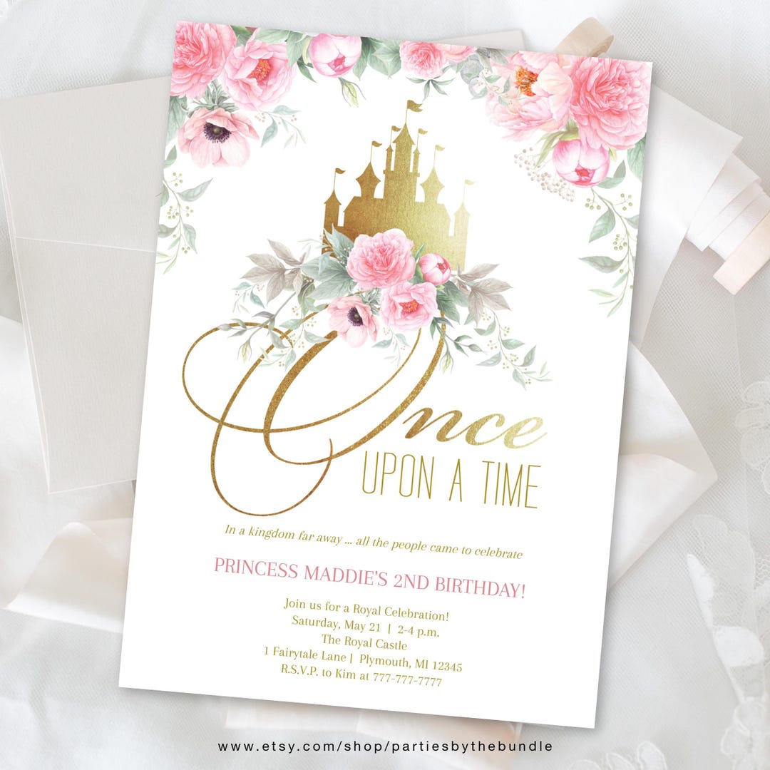 EDITABLE Once Upon a Time Birthday Invitation | Fairytale Princess ...