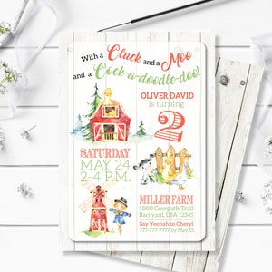 Barn Invitation | Barnyard Birthday Invitation, Barnyard Birthday, Farm ...