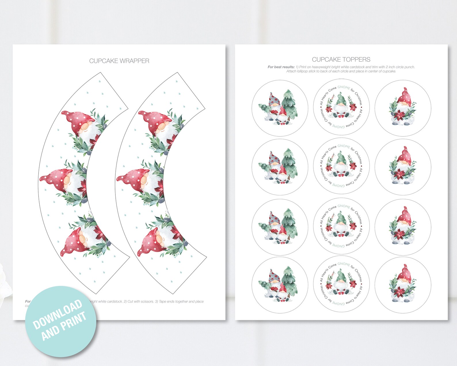 Gnomes Cupcake Toppers Gnome Decorations Cupcake Wrapper - Etsy