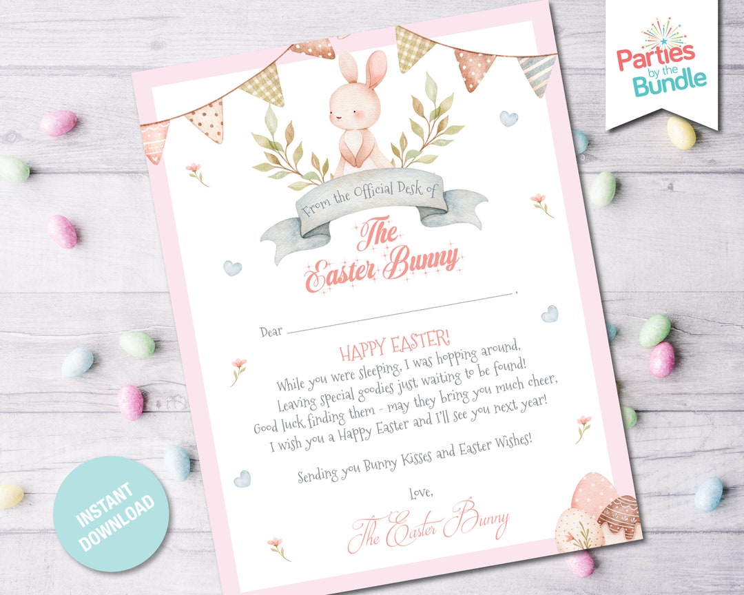 Official Letter From Easter Bunny, Easter Bunny Mail, From the Desk of ...