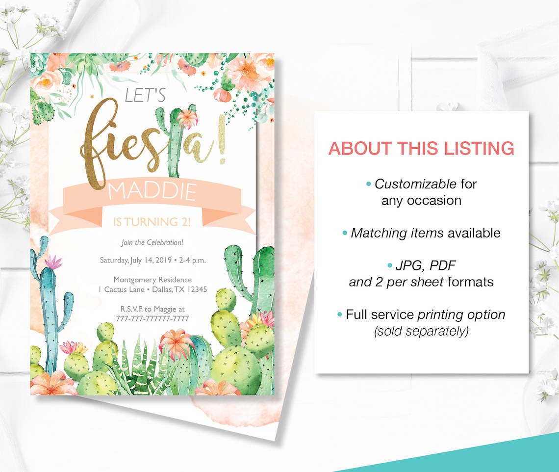 First Fiesta Birthday Party Invitation First Fiesta Birthday - Etsy