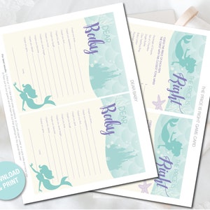 Mermaid Baby Shower Games, Under the Sea Baby Bingo, Price is Right ...