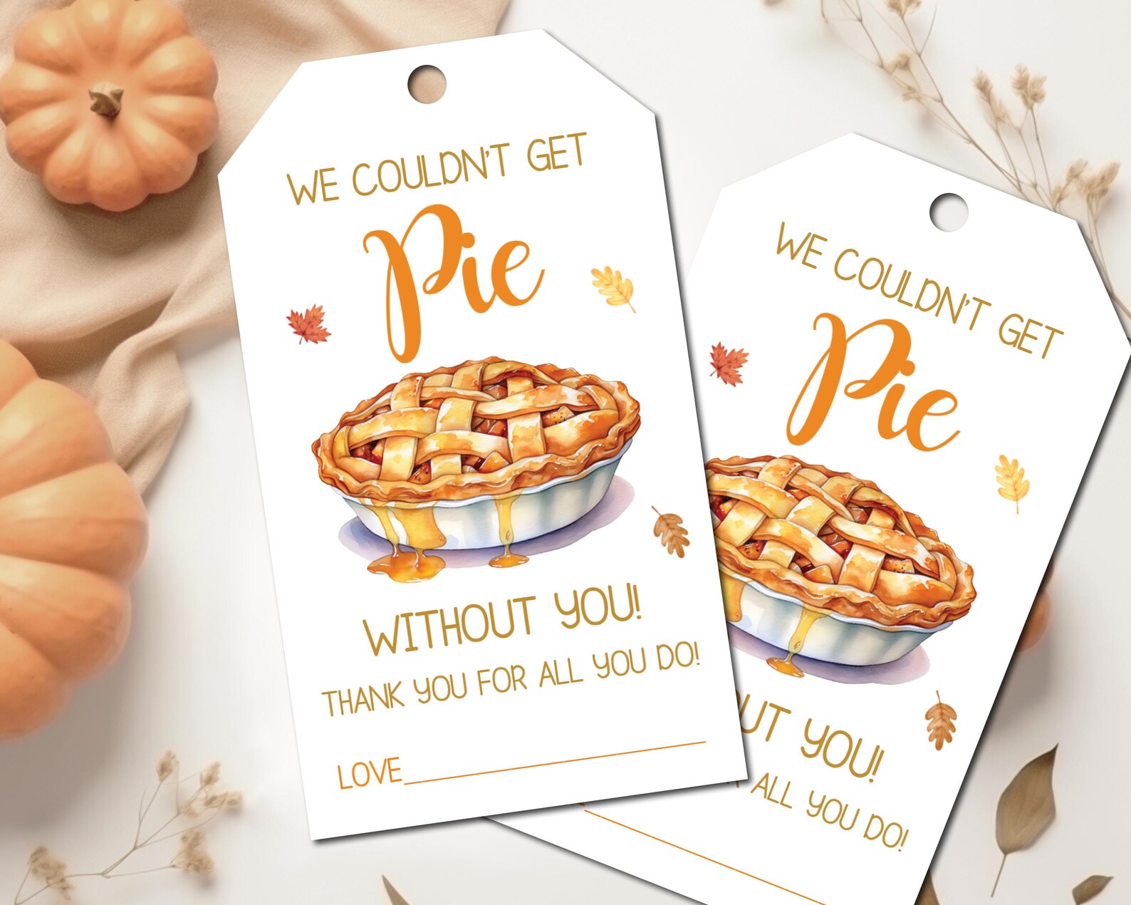 Thanksgiving Gift Tag | Baked Goods Favor Card | All That and a Slice ...