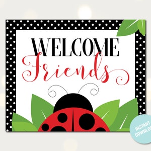 Ladybug Baby Shower Decorations, Welcome Sign, Ladybug Printables ...