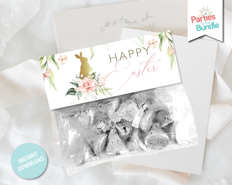 Easter Treat Bag Toppers Floral Easter Bunny Treat Toppers - Etsy