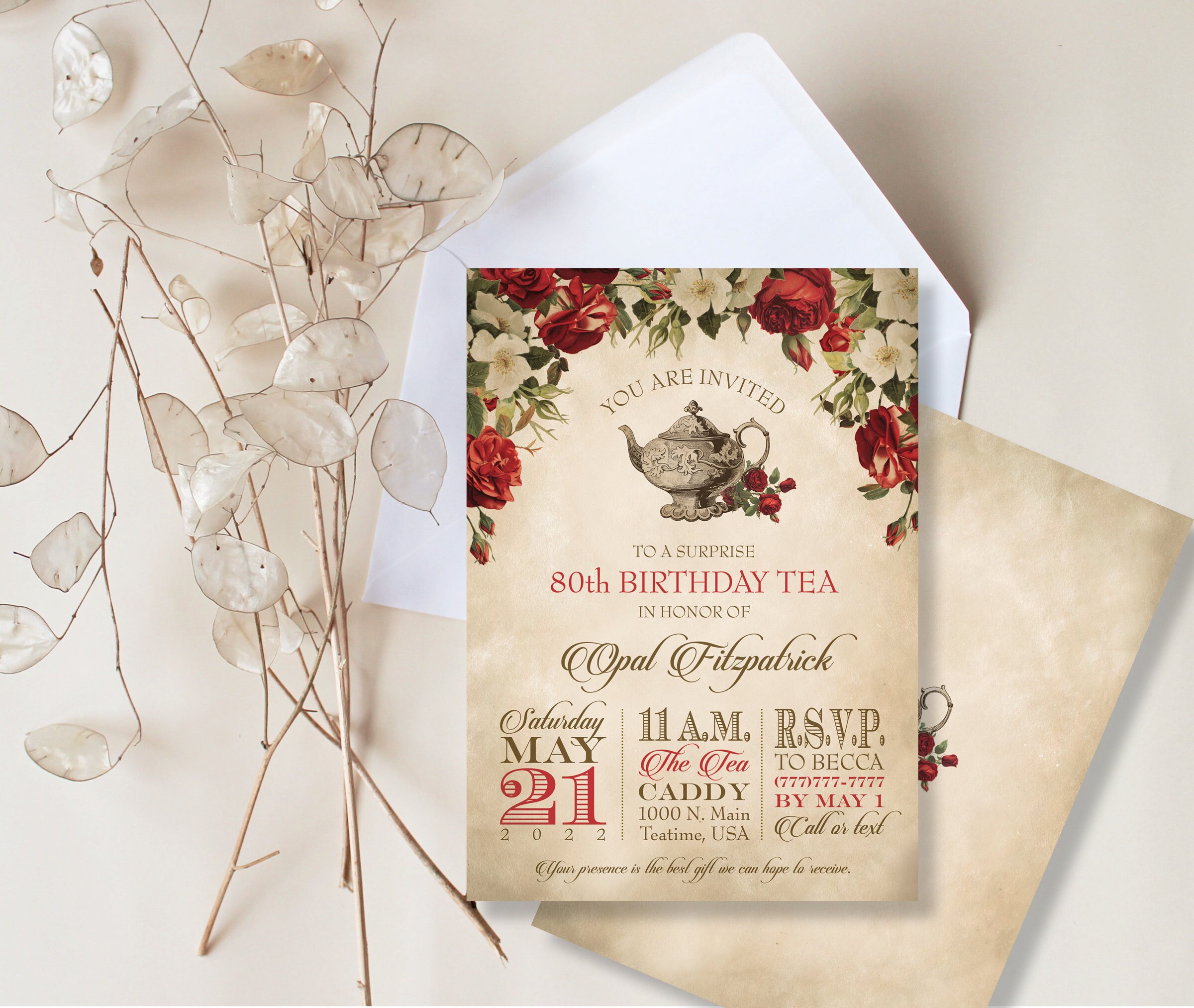 Vintage Tea Party Invitations