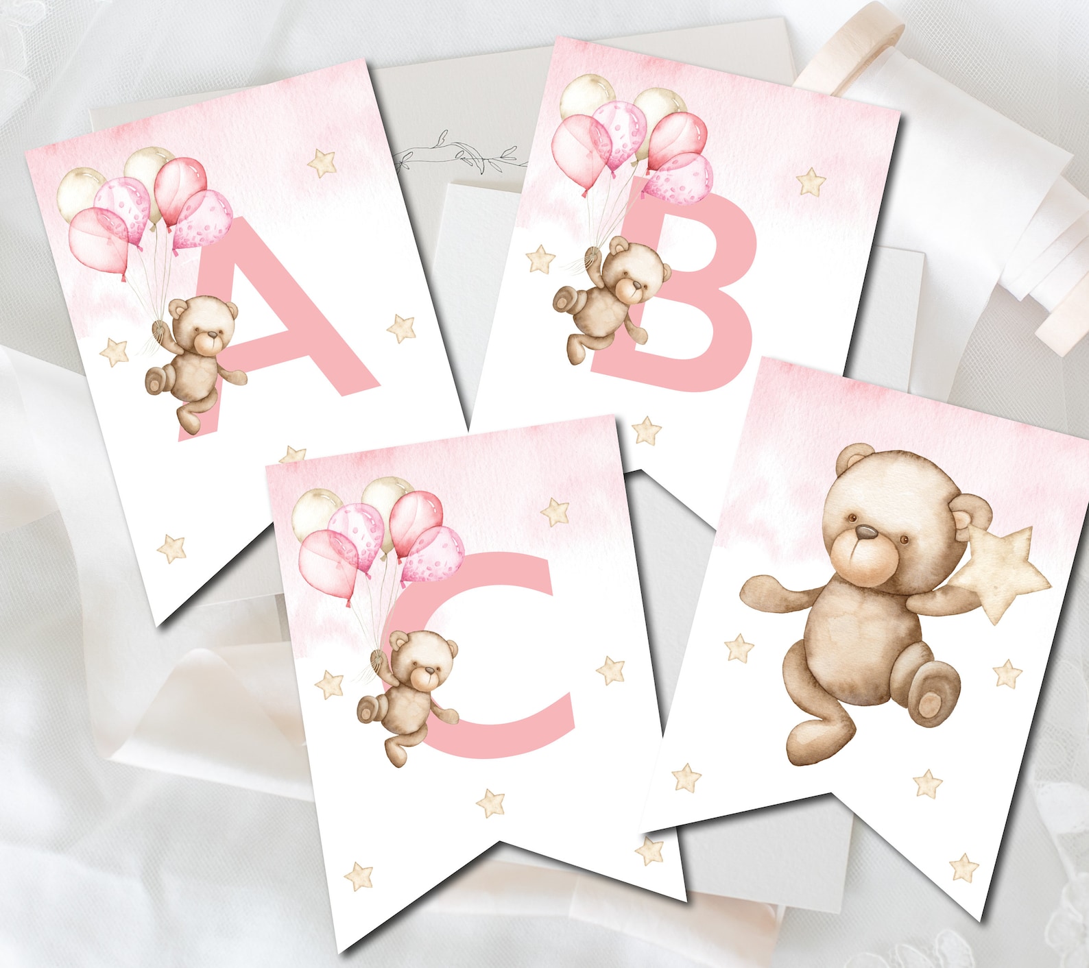 Teddy Bear Baby Shower Banner Banner Bunting Party - Etsy