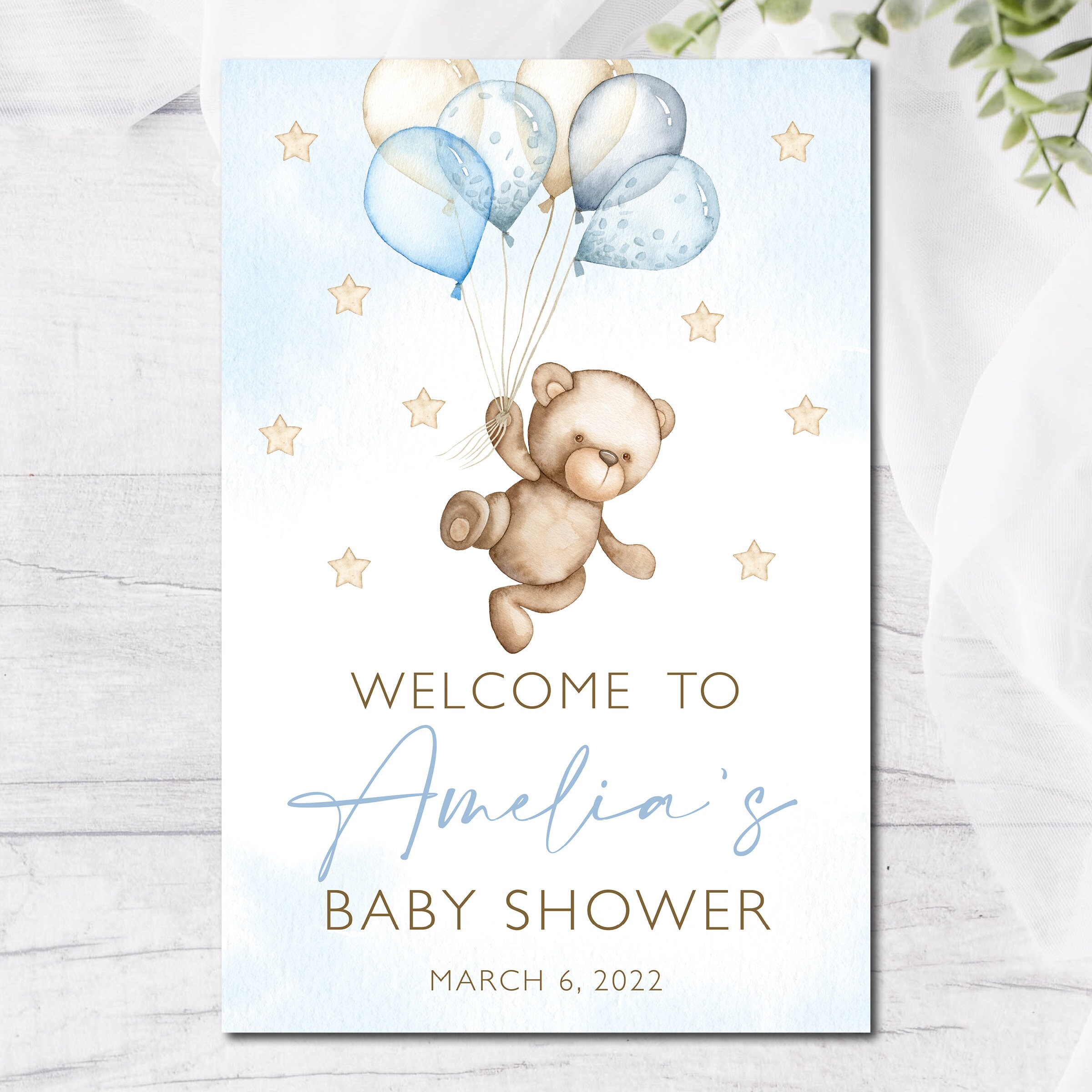 Party Décor Teddy Decorations Teddy Bear Baby Shower Welcome Sign ...