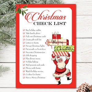 Christmas Planner List - Printable Retro Santa Checklist & Holiday ...