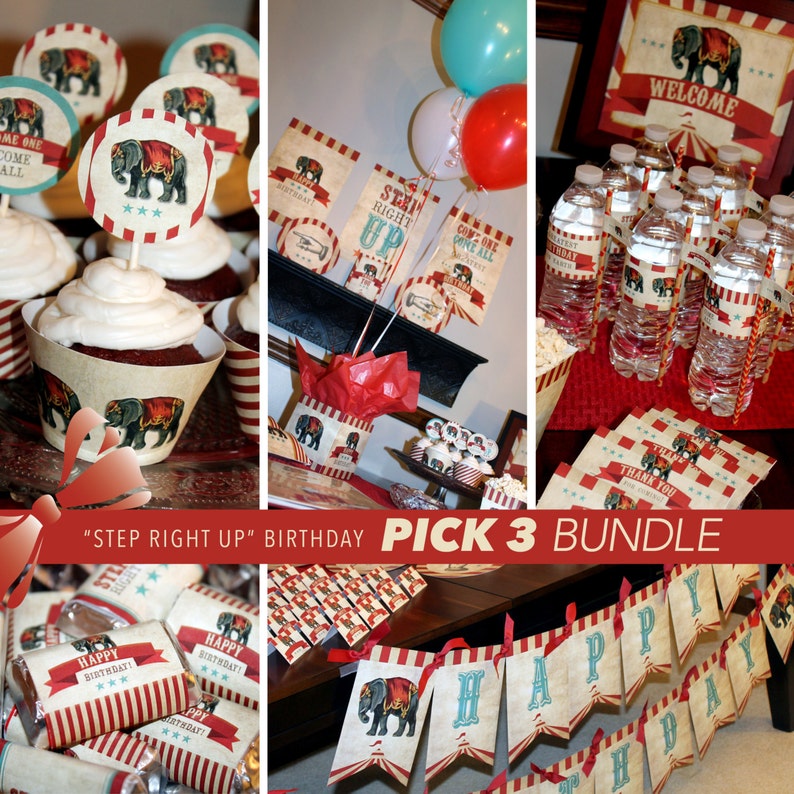 Circus Printable Party Package, Carnival Party Kit, Birthday Bundle ...