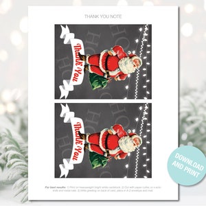 Retro Santa Thank You Note, Christmas Thank You Cards, Holiday Thank ...