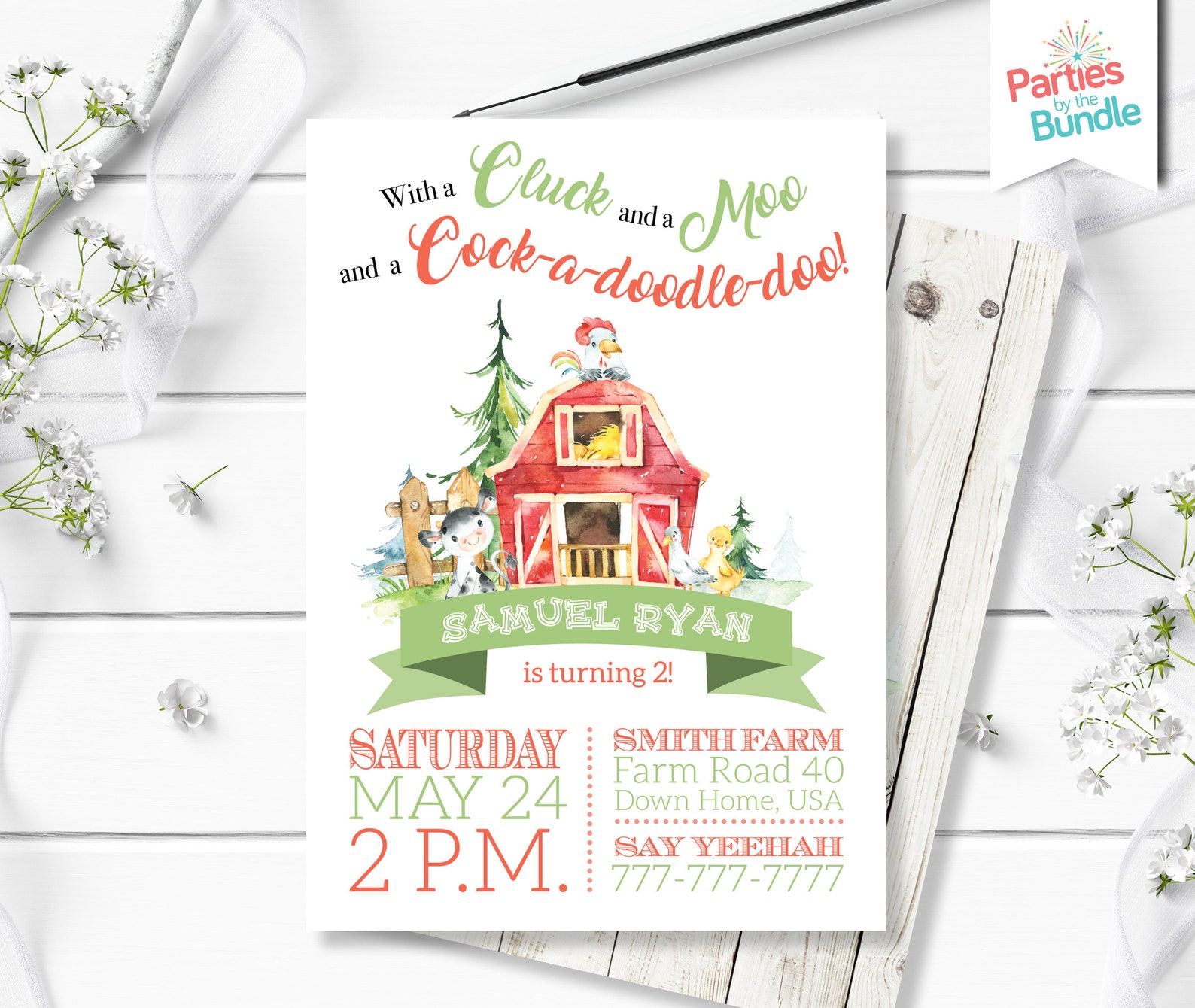 Barn Invitation | Barnyard Birthday Invitation, Barnyard Birthday, Farm ...