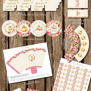 Pumpkin Birthday Decoration Kit Pink Printable Party Bundle Orange ...