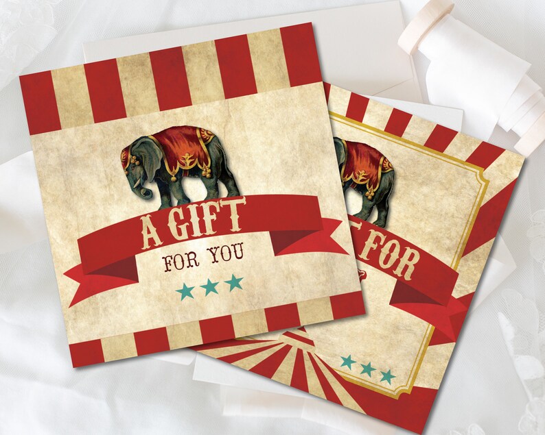Circus Birthday Gift Tags Greatest Showman Printable Birthday Party ...