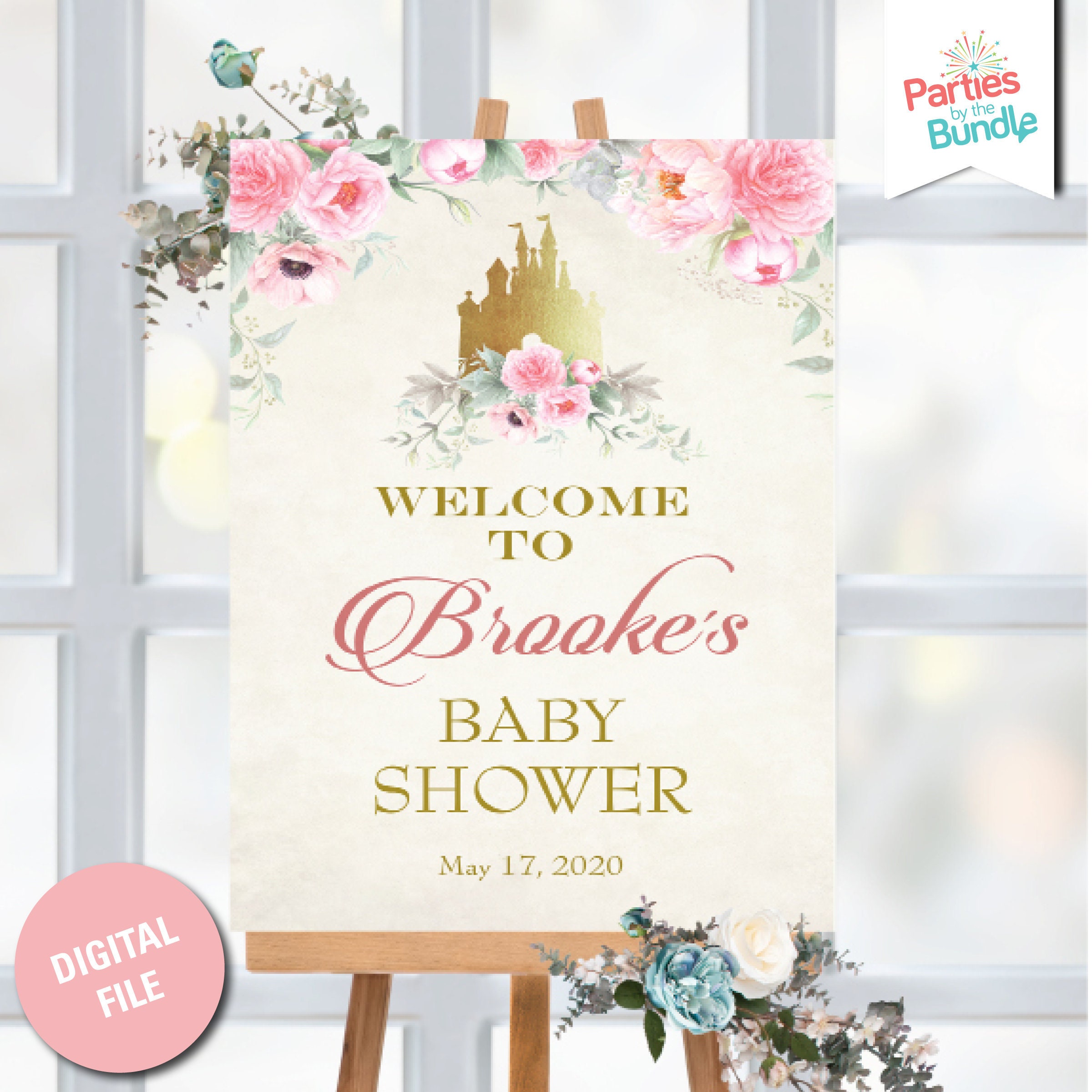 Bridal Shower Decoration Princess Decor Pink Princess Easel Sign ...