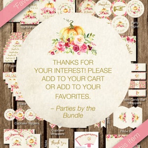 Pumpkin Birthday Decoration Kit Pink Printable Party Bundle Orange ...