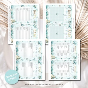 Under the Sea Baby Shower Games Bundle: Bingo, Babble, Wishes (instant ...