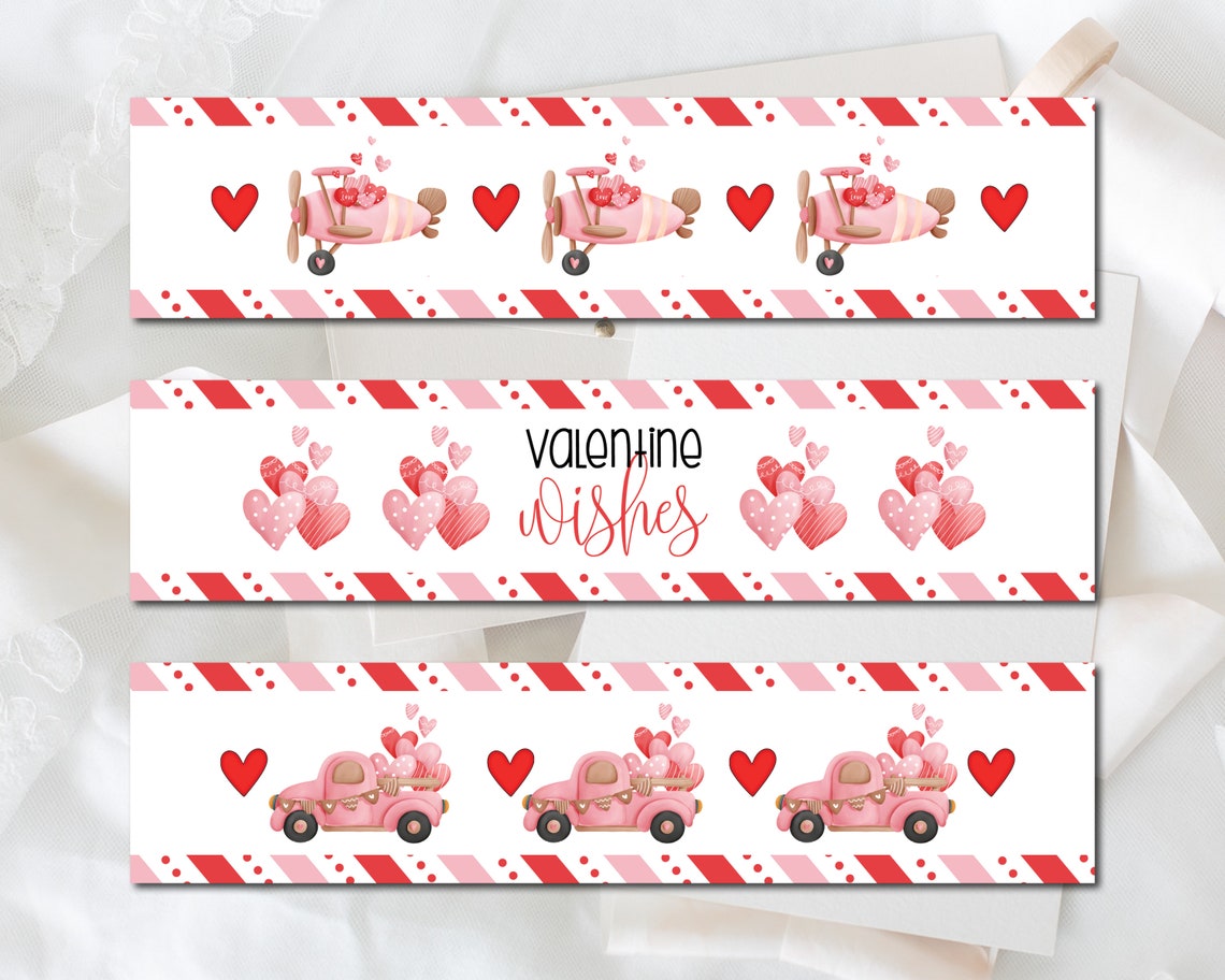 Valentine Water Bottle Labels Printable Water Bottle - Etsy