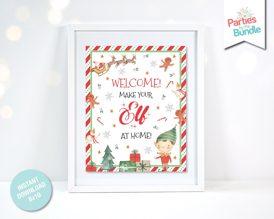 Make Your Elf at Home Christmas Welcome Sign Welcome Home Christmas ...
