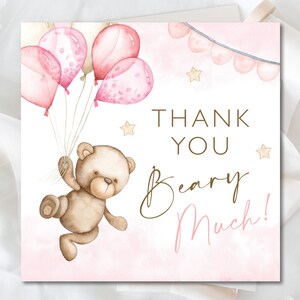Teddy Bear Gift Tags, Teddy Birthday Party Printables, Thank You Tags ...