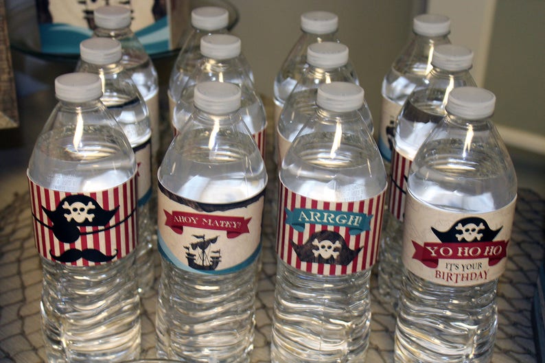 Water Bottle Labels Pirate Water Bottle Labels Drink Labels - Etsy