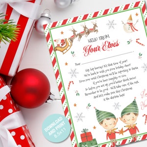 Elf Arrival Letter 2 Elves I'm Back North Pole Mail Elf Return Letter ...