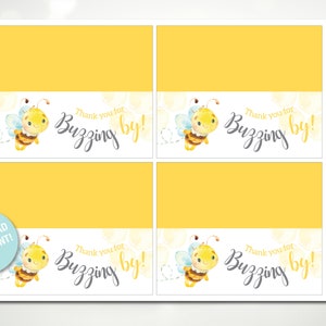 Bee Birthday Treat Bag Toppers, Printable Favors, Candy Bag Topper ...