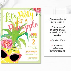 Pineapple Birthday Party Invitation Party Like a Pineapple | Etsy