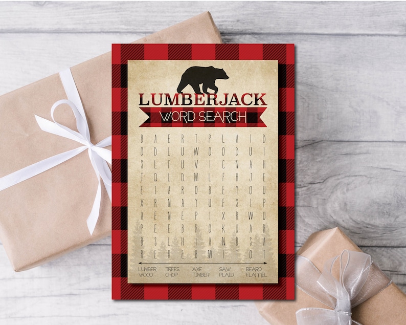 Lumberjack Scavenger Hunt, Lumberjack Party Games, Buffalo Plaid Games ...