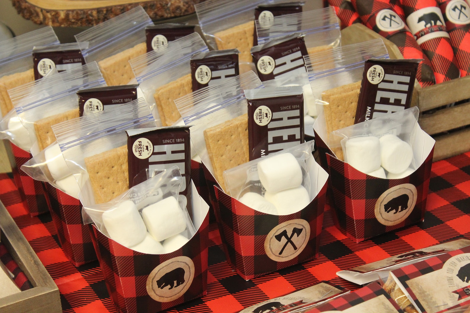 Smore Favor Box Smore Favors Lumberjack Birthday Printables | Etsy ...