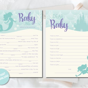 Mermaid Baby Shower Games, Under the Sea Baby Bingo, Price is Right ...