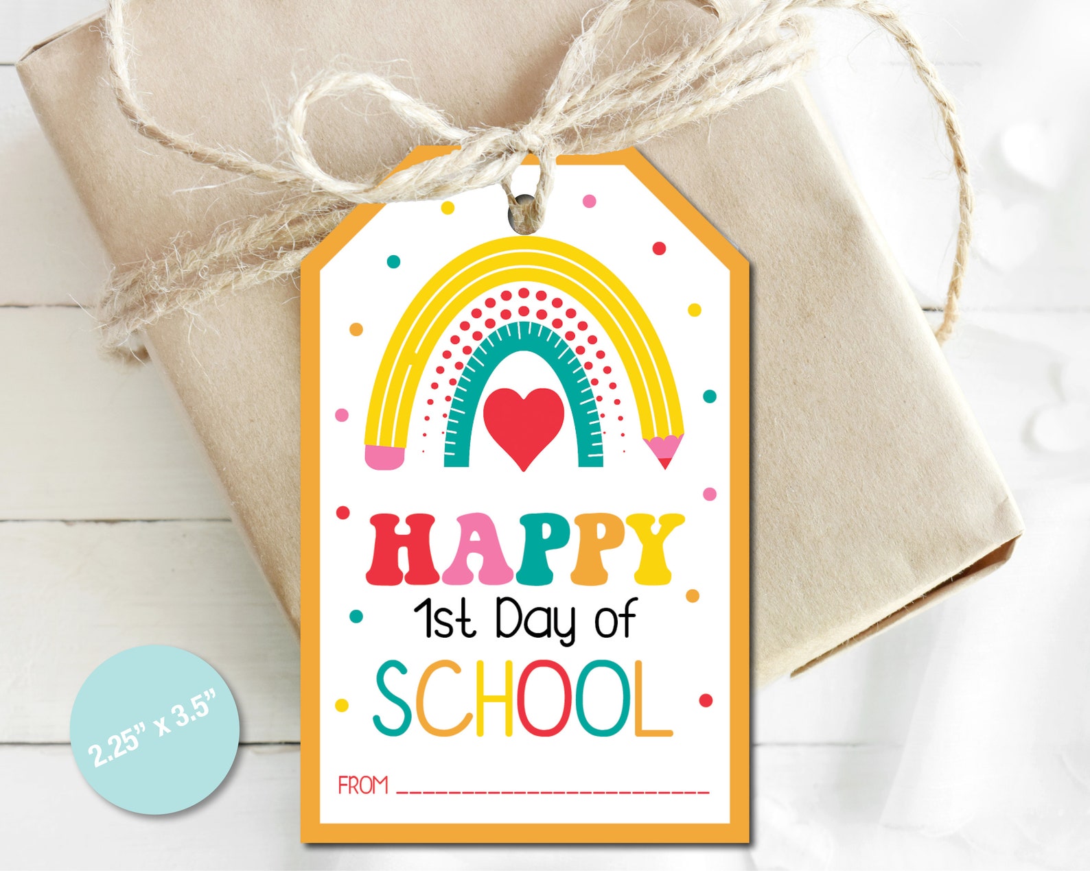 Back to School Gift Tag: Happy First Day Printable (instant Download ...