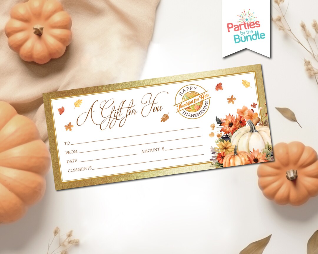 Printable Thanksgiving Gift Certificate | Friendsgiving Gift Card ...